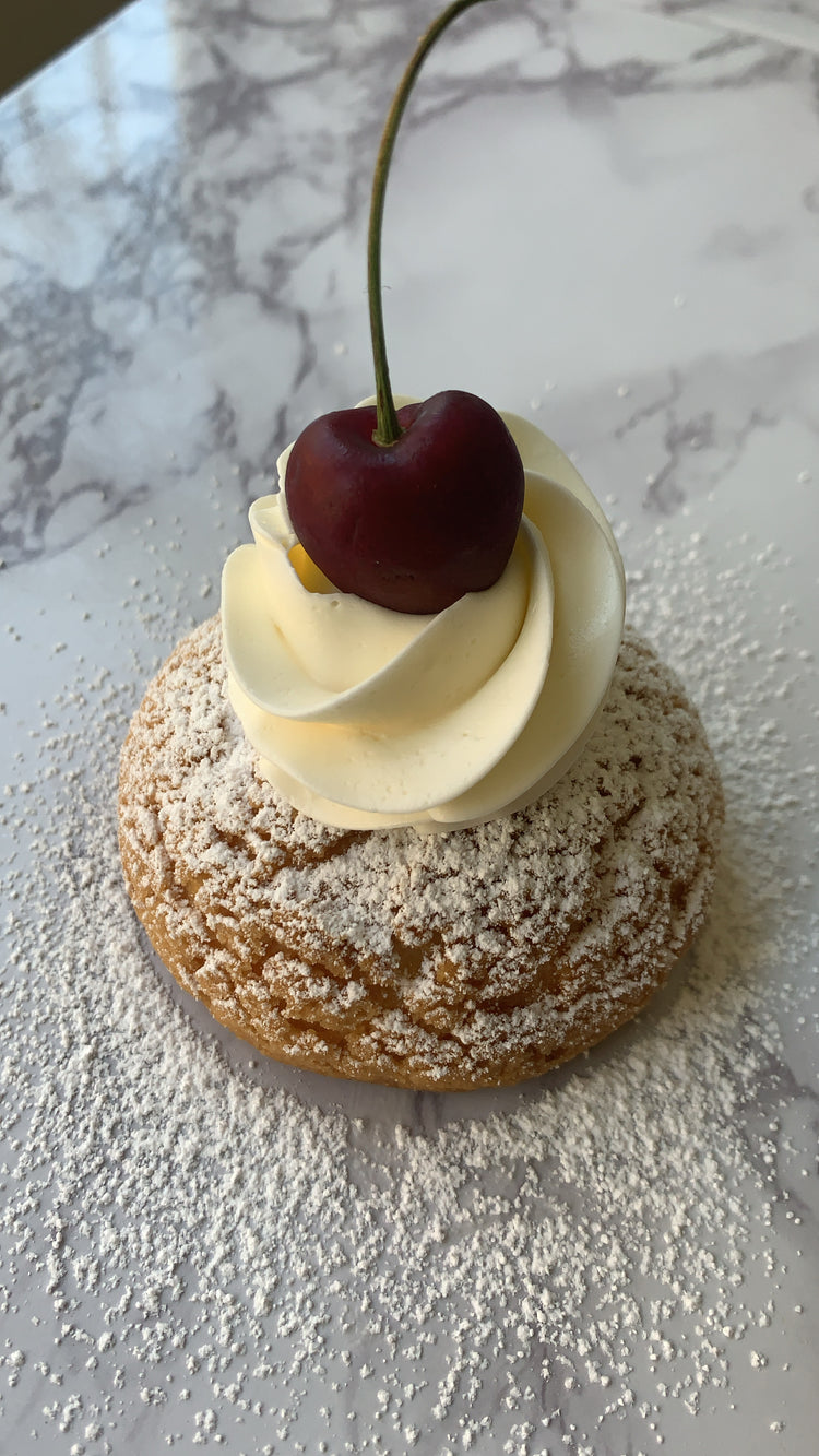 Cherry Choux Craquelin Puffs – Bella Bakes